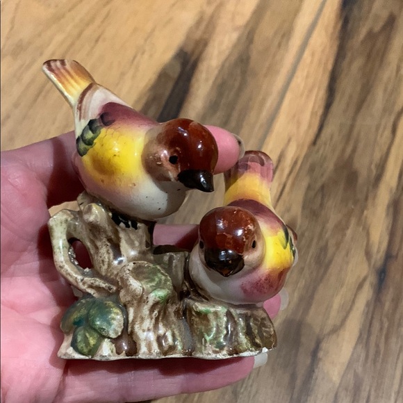 Vintage | Accents | Vintage Hand Painted Pair Of Mauve And Yellow Finch ...